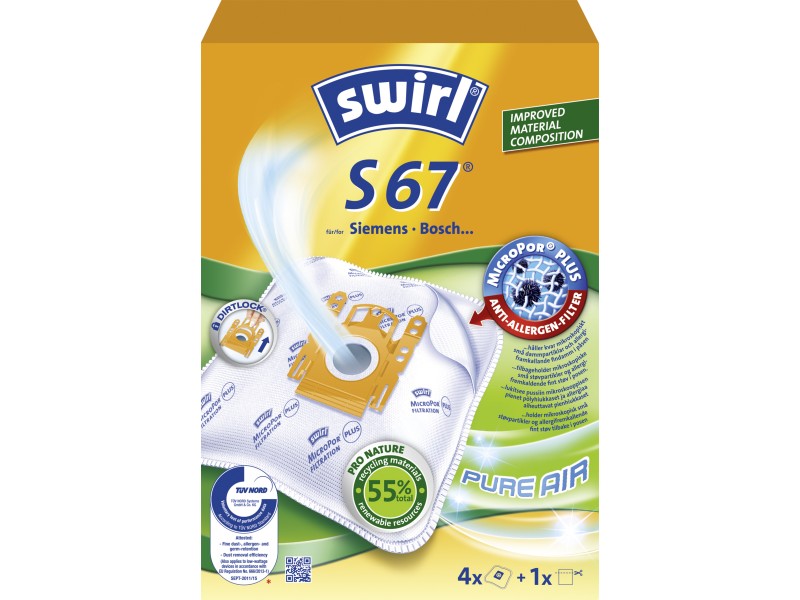 Swirl dammsugarpåsar S67 - Siemens och Bosch